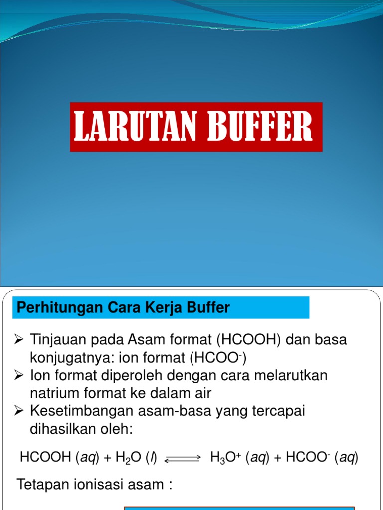 Cara Kerja dan Perhitungan Larutan Buffer | PDF