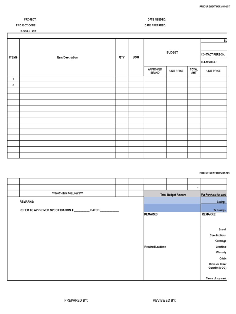 Sample Canvass Sheet | PDF | Procurement | Business