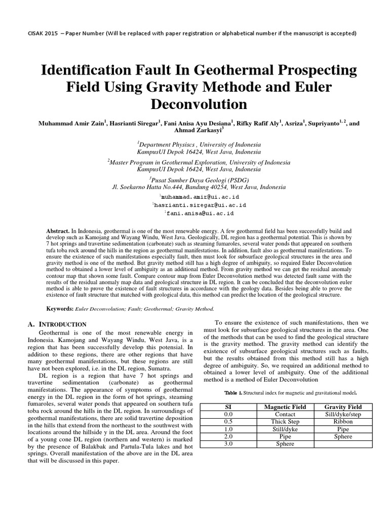 CISAK - (Energy-Applied Science) - (Identification Fault in Geothermal Prospecting Field Using ...