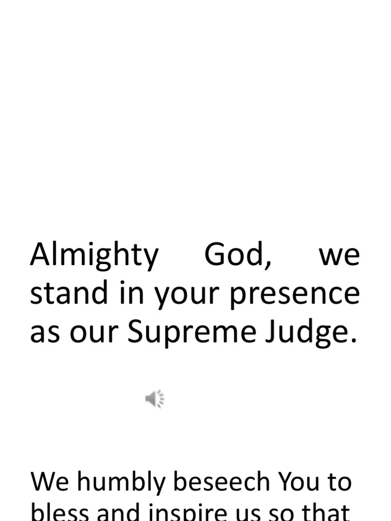 Ecumenical Prayer For The Courts | PDF