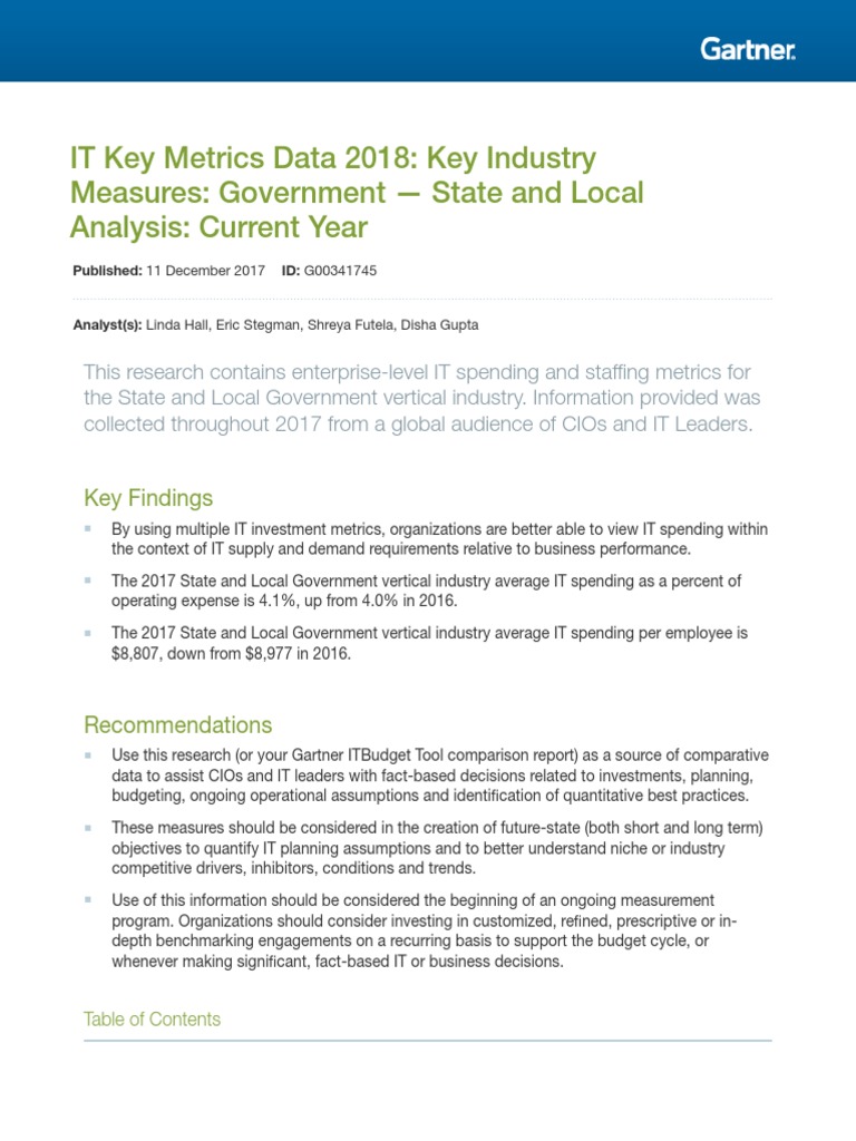 It Key Metrics Data 2018 Key 341745 | PDF | Performance Indicator ...