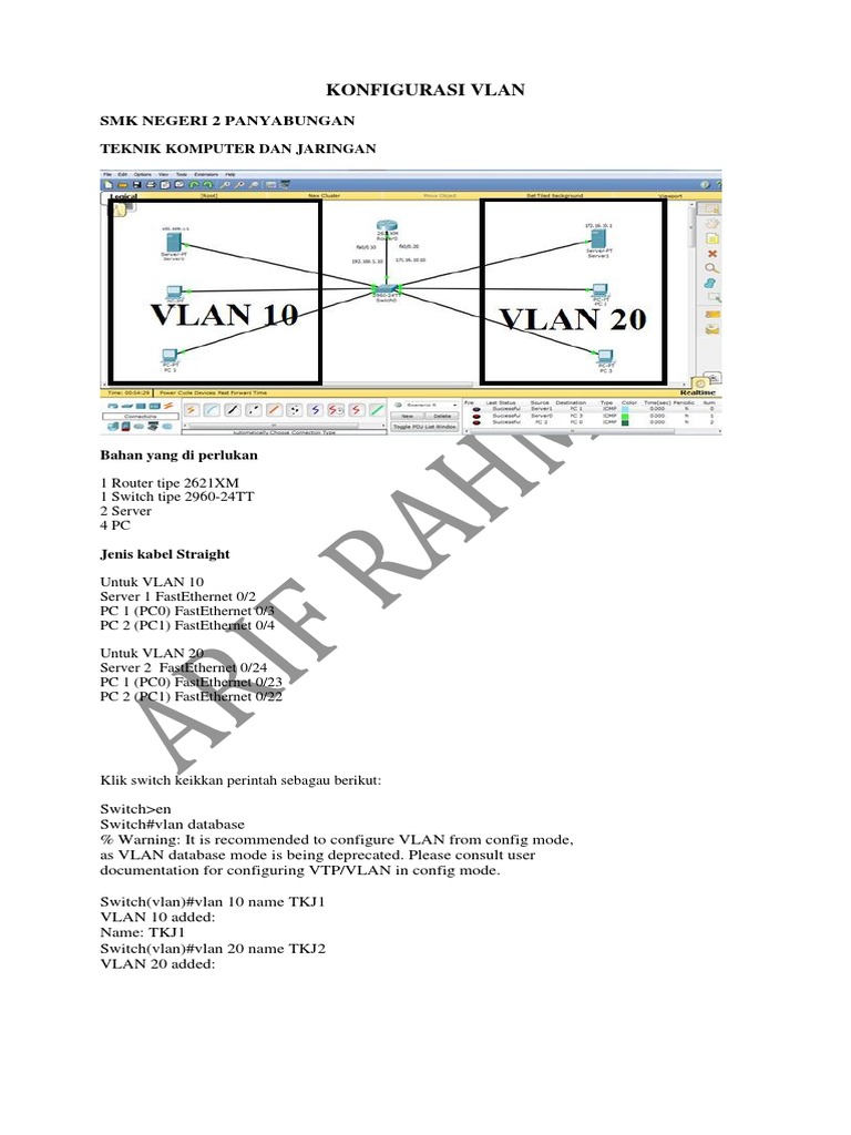 Cara Konfigurasi Vlan Pada Cisco Packet | PDF | Network Switch | Router ...