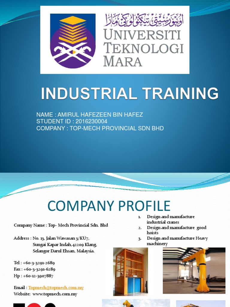 Industrial Training Powerpoint-2020 | PDF | Crane (Machine) | Quality ...