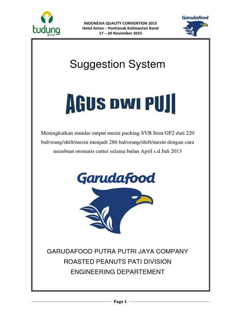 D.003 PSS Agus Dwi Puji - PT Garudafood Putra Putri Jaya | PDF