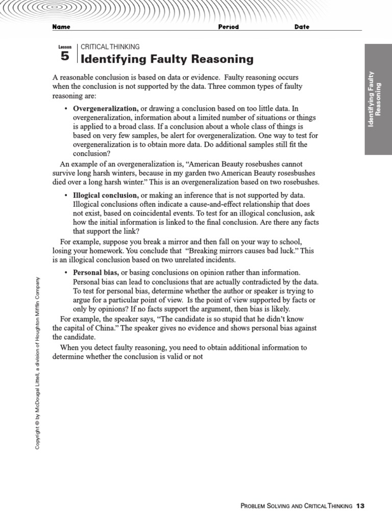 Reasoning | PDF | Reason | Argument