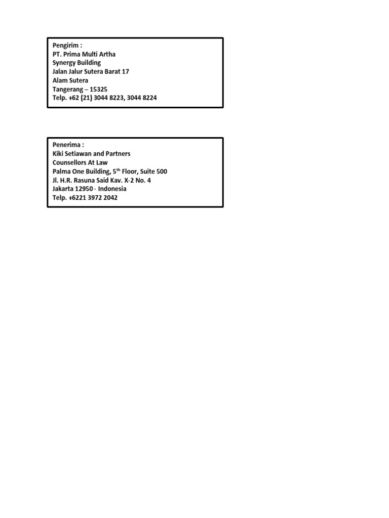 Format Alamat Surat | PDF
