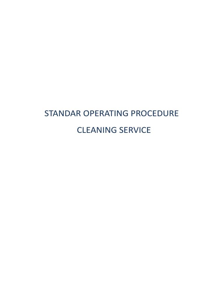 Standar Operating Procedure Cleaning Service | PDF