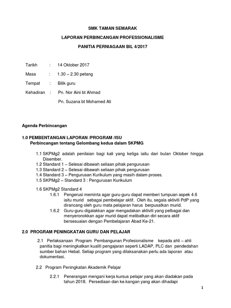 Laporan Perbincangan Profesionalisme 4 | PDF