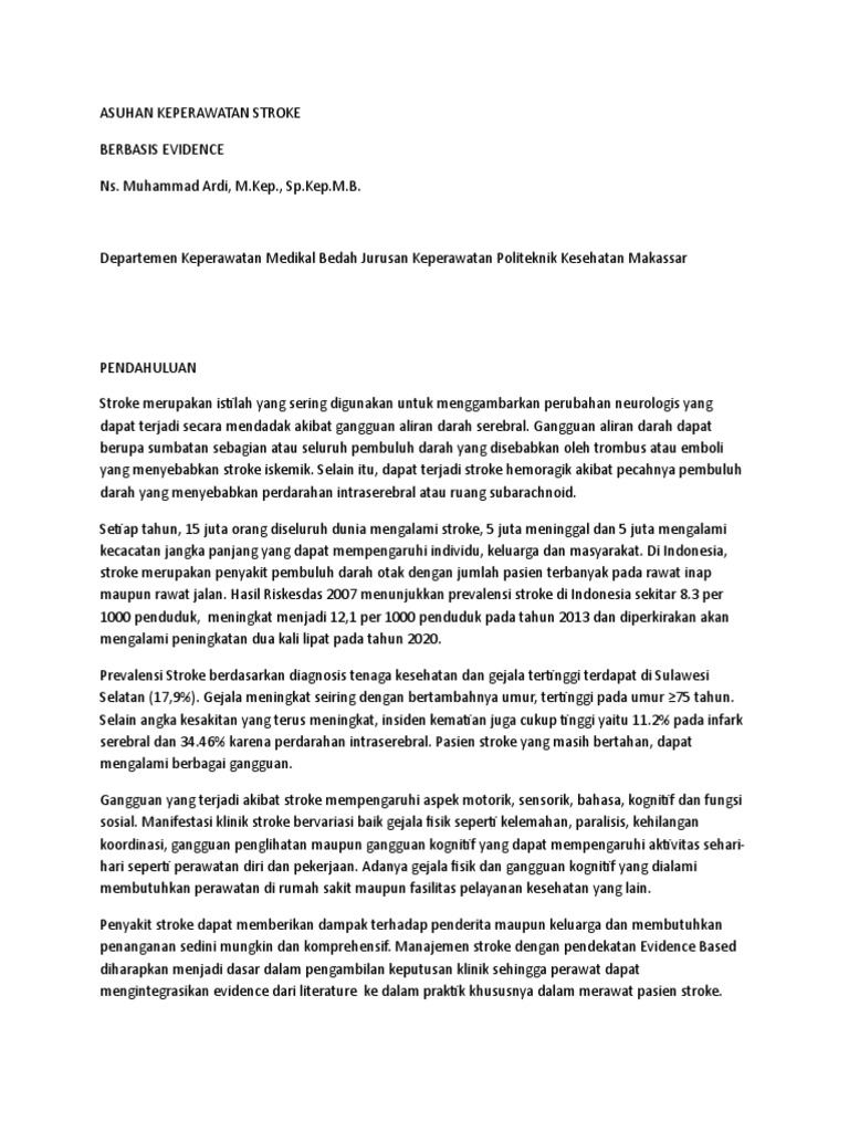 Evidence Based Practice Stroke | PDF