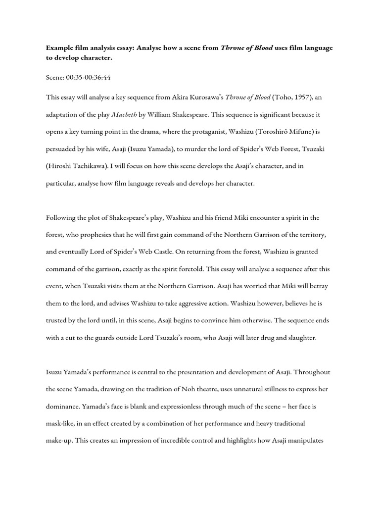 Example Film Analysis Essay | PDF