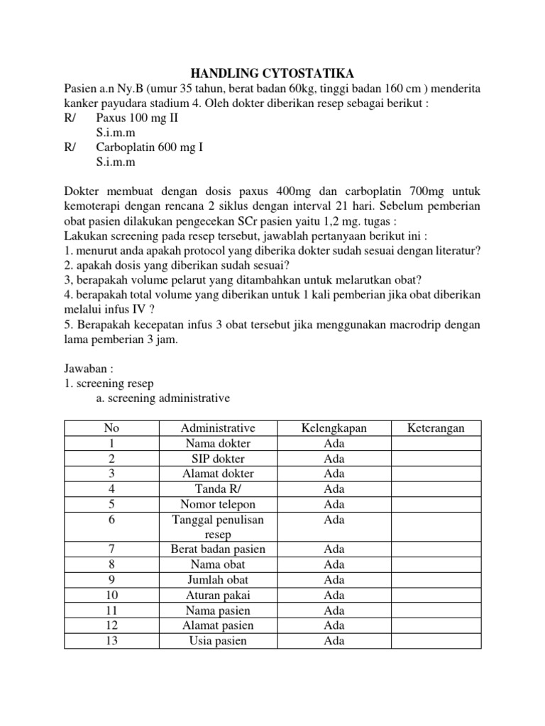 Evaluasi Resep Kemoterapi Kanker Payudara | PDF | Sains & Matematika