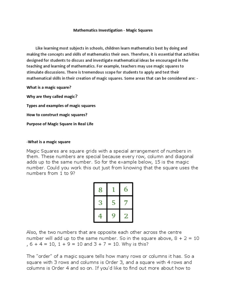Mathematics Investigation Pdf Numbers Teaching Mathematics