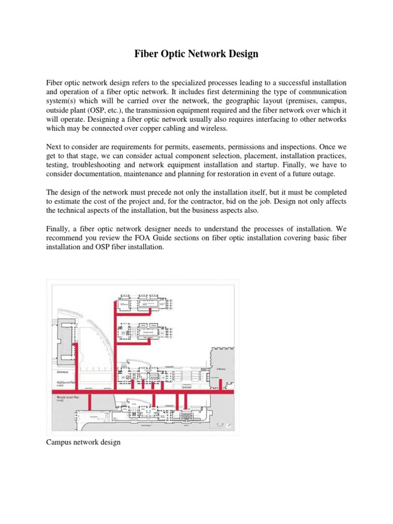 Fiber Optic Network Design Overview | PDF | Optical Fiber | Computer ...