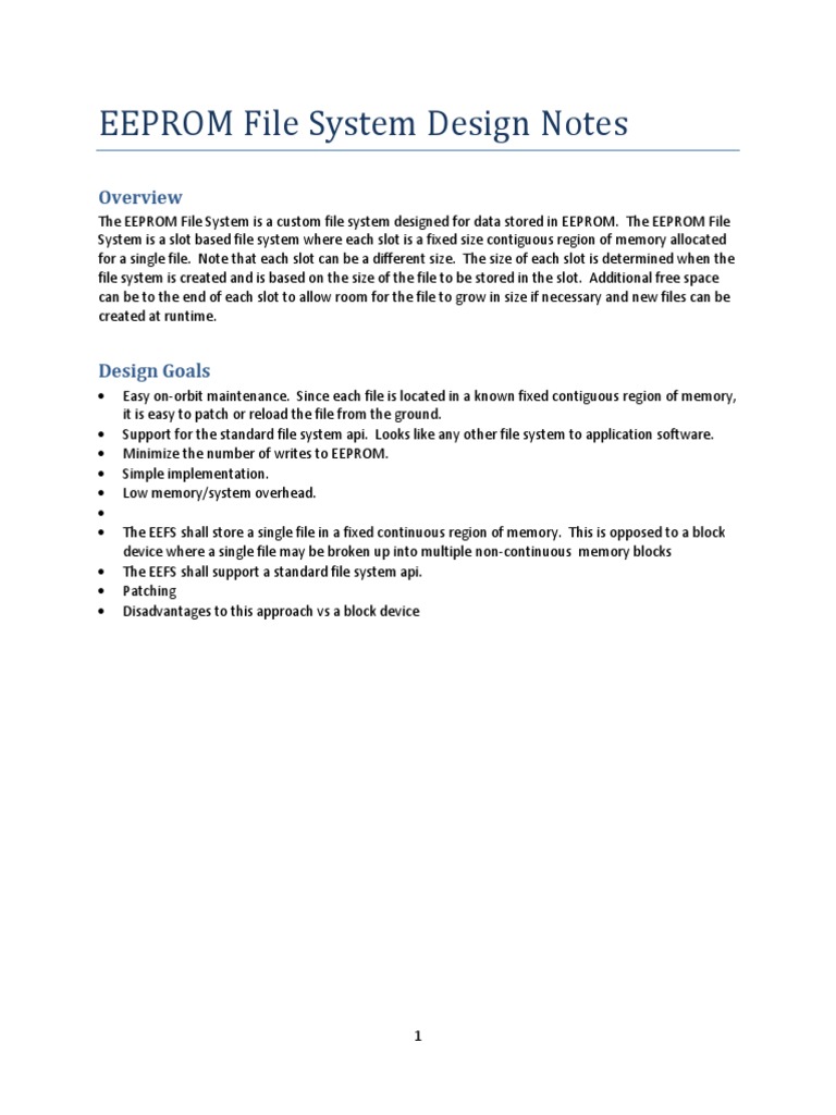 Eeprom File System Design Notes Pdf File System Computer File 
