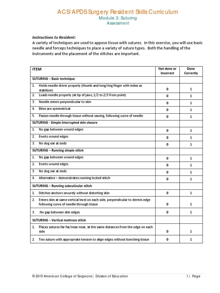 3 Suturing OSATS | PDF | Surgical Suture | Surgery
