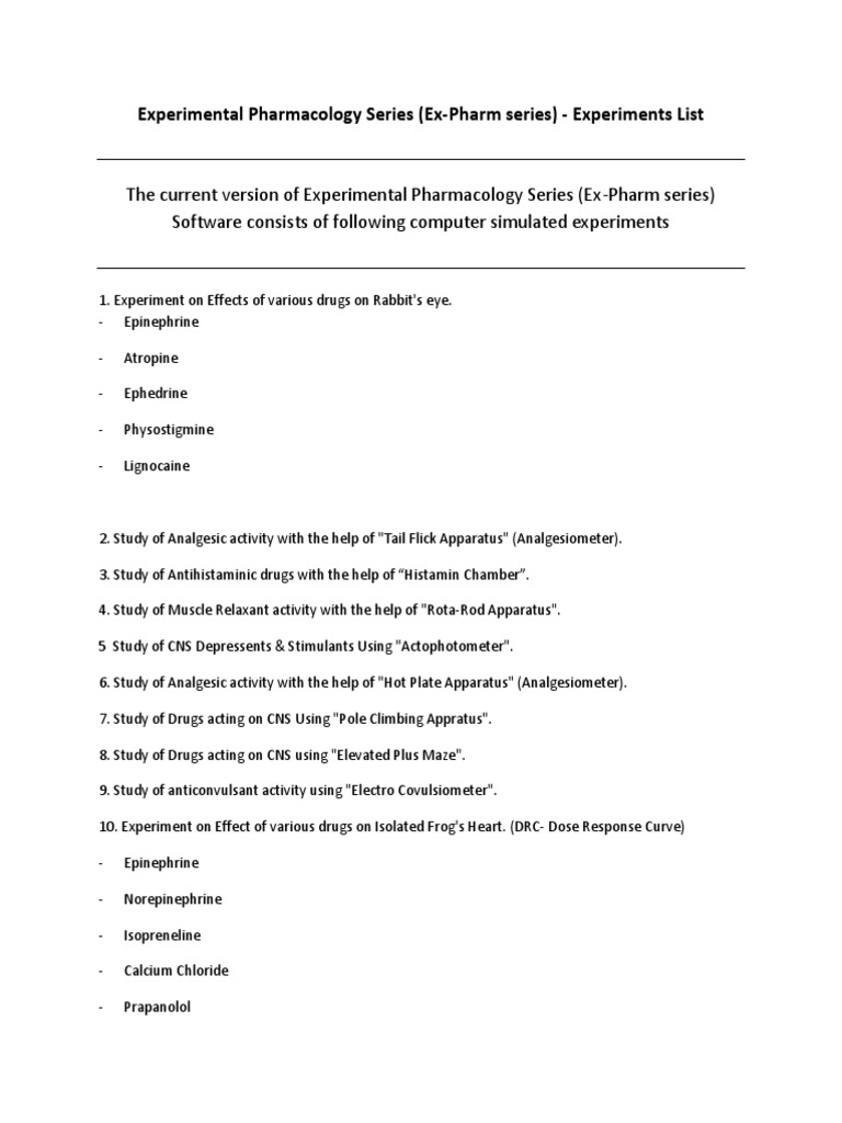 Exp List PDF | Download Free PDF | Analgesic | Vasodilation