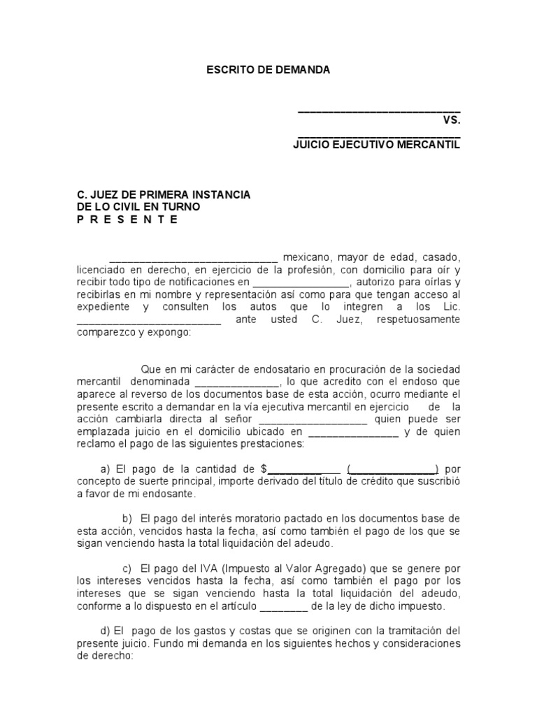 Escrito de Demanda | Sociedad de responsabilidad limitada | Demanda ...