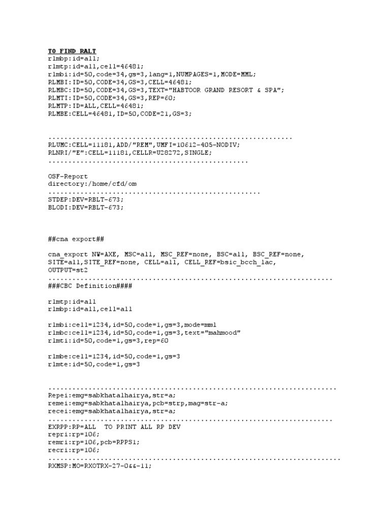 2g Cna Export Ericsson | PDF | Parameter (Computer Programming) | Computer File