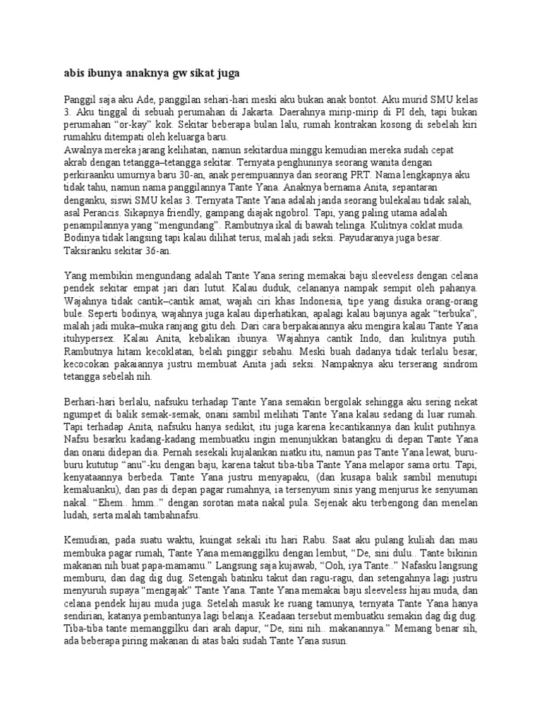 Abis Ibunya Anaknya GW Sikat Juga | PDF