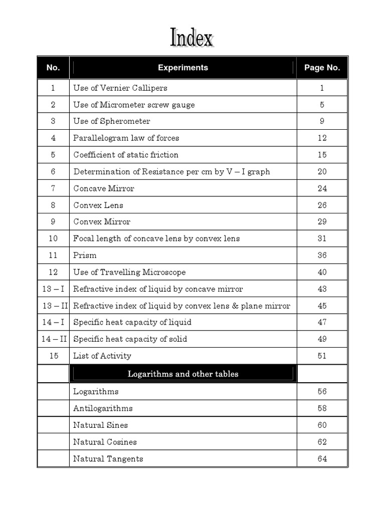 Std XI Physics Experiments Handbook"TITLE "Experiments Guide for Std XI Physics Practical" TITLE ...