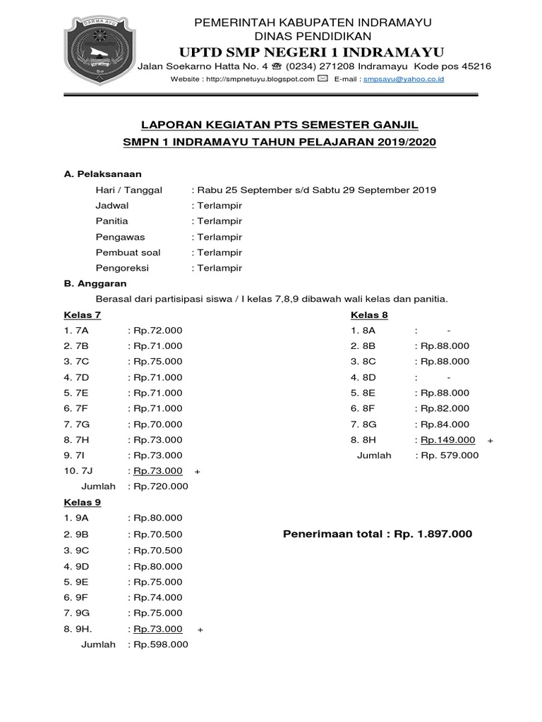 Laporan Kegiatan PTS Semester Ganjil | PDF