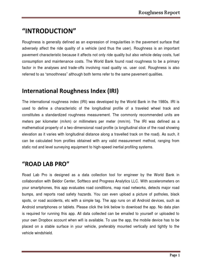 Roughness Report Summary | PDF | Computing | Computing And Information ...