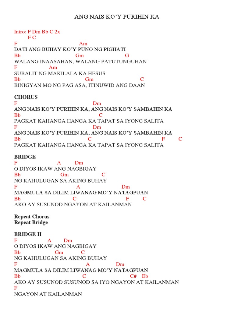 Ang Nais Ko'y Purihin Ka | PDF | Song Structure | Heaven