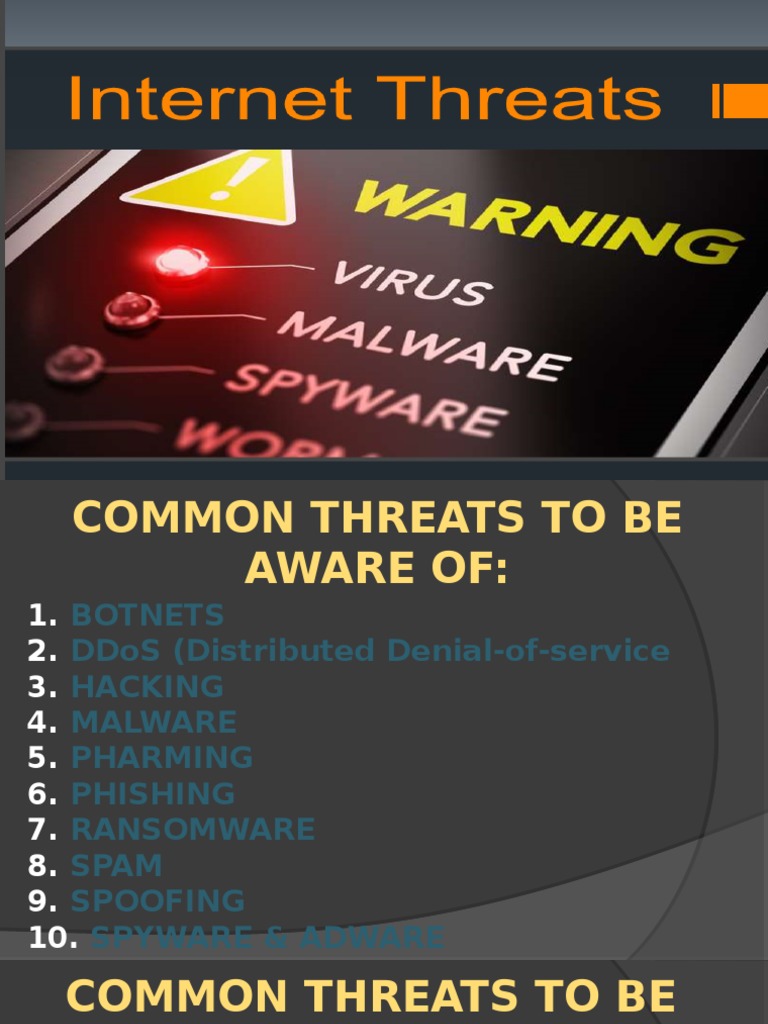 Internet Threats | PDF | Malware | Denial Of Service Attack