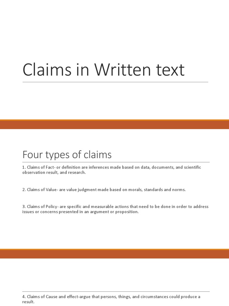 Claims in Written Text | PDF