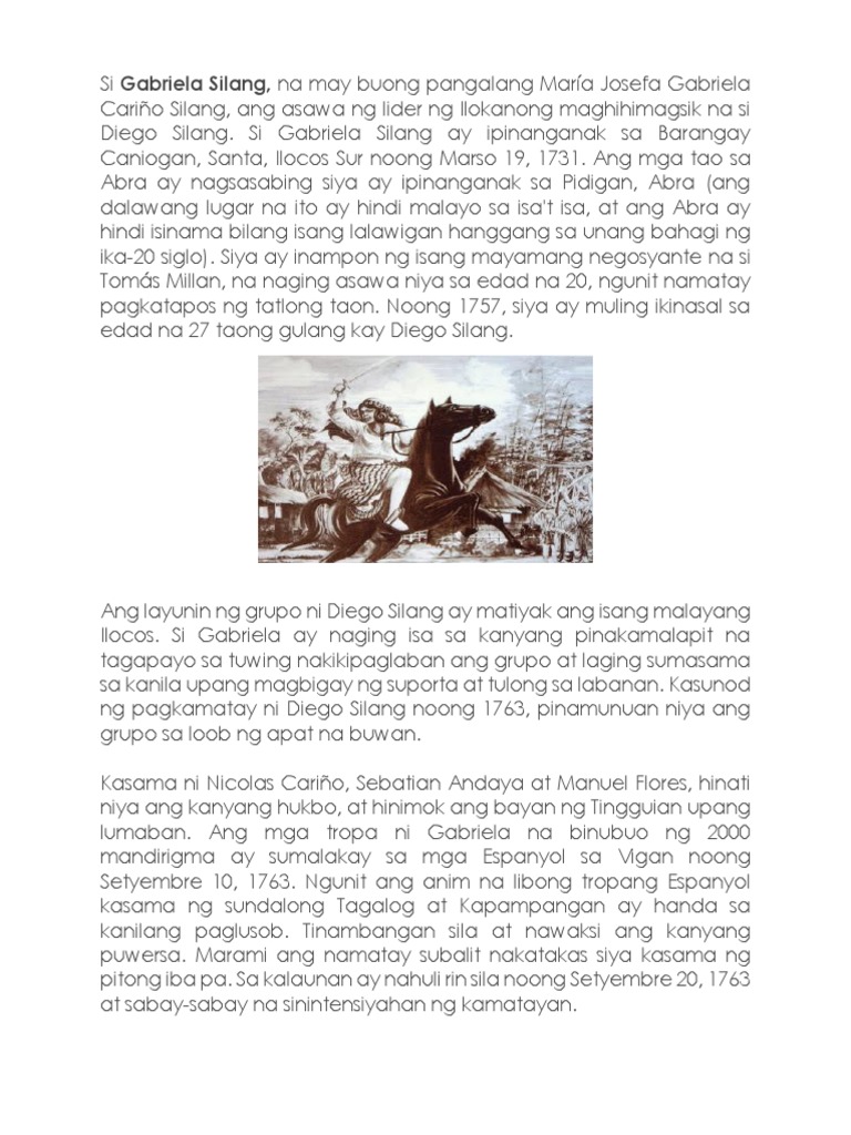 Si Gabriela Silang | PDF