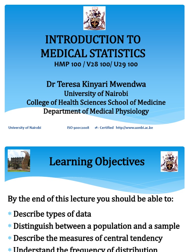 Medical Statistics Basics | PDF | Mean | Student's T Test