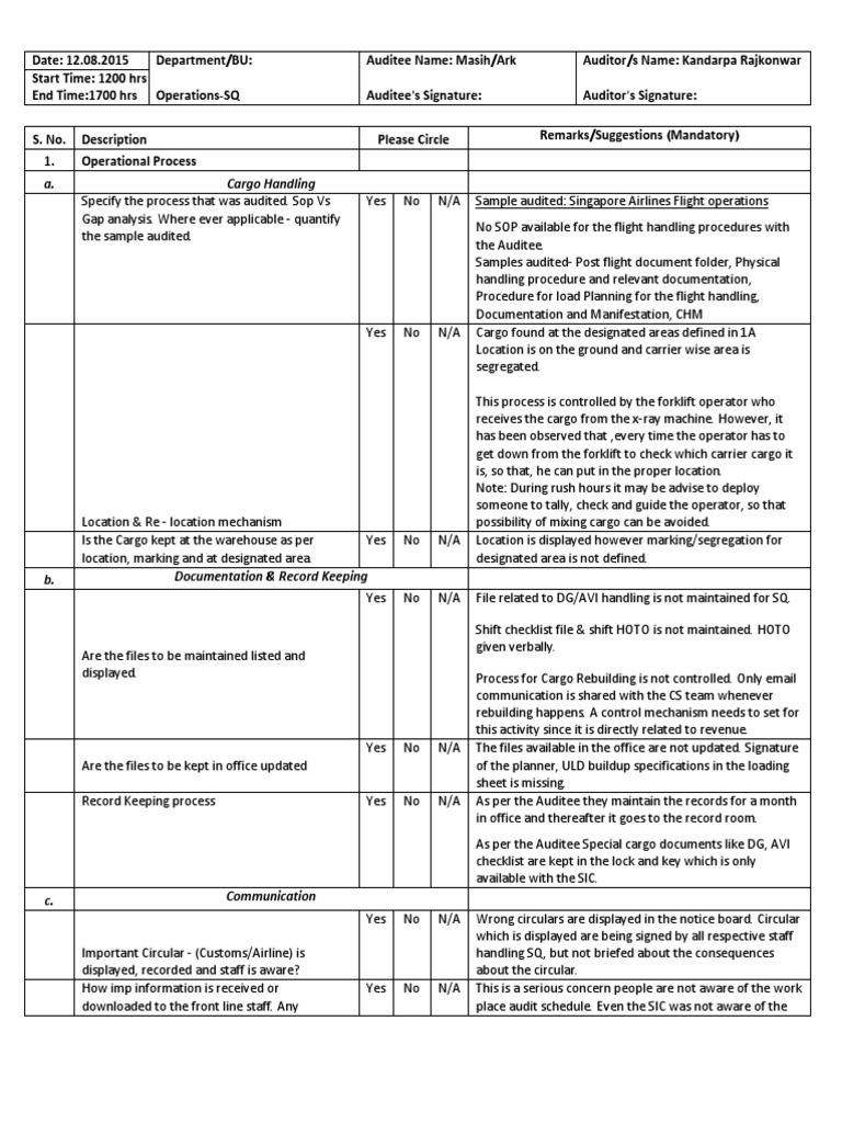 Work Place Audit Checklist | PDF | Accounting And Audit | Business