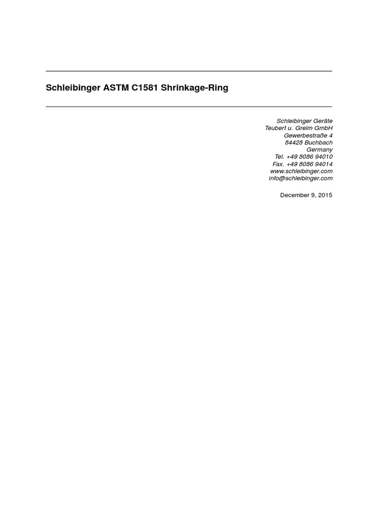 Schleibinger ASTM C1581 Shrinkage-Ring | PDF | Ip Address | File Transfer Protocol