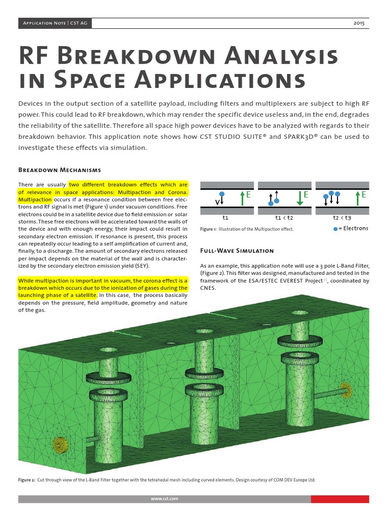 CST Application Note - RF Breakdown Analysis Space Applications | PDF ...