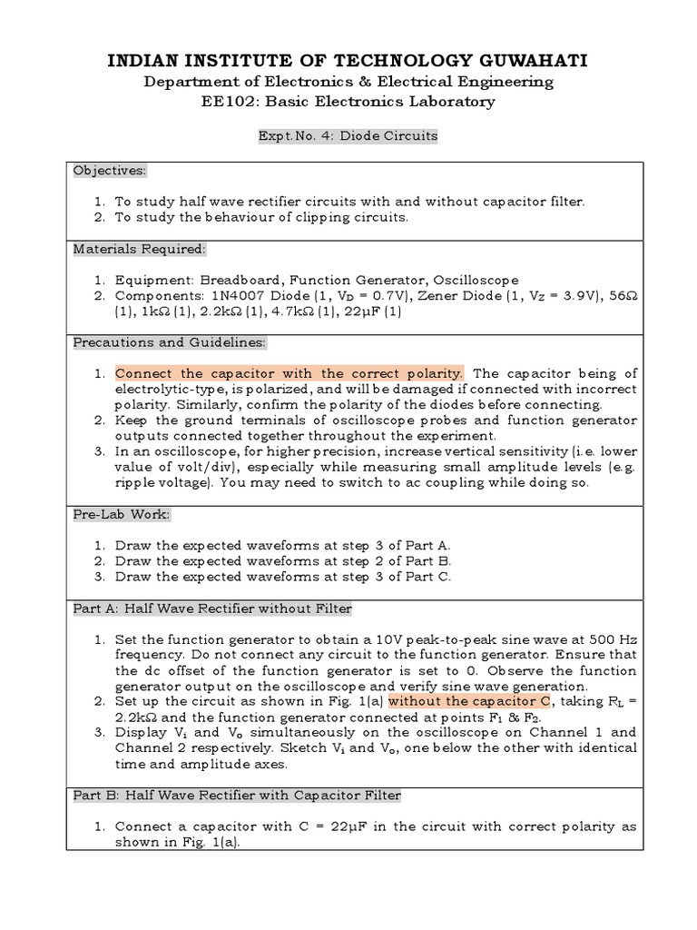 Expt No 4 | PDF | Amplitude | Rectifier