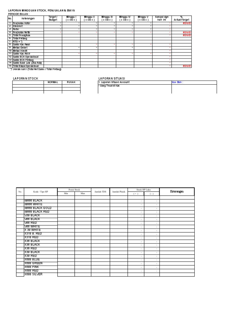 Format Laporan Mingguan | PDF