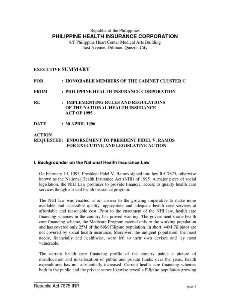 Implementing the National Health Insurance Act: The Philippine Health ...
