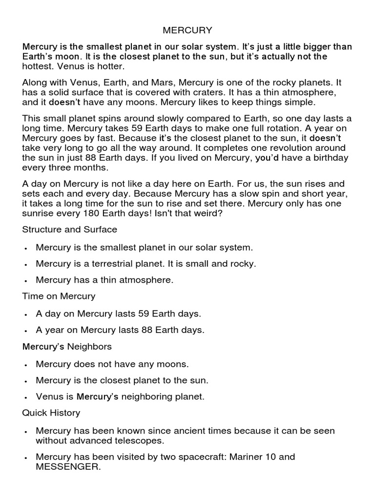 MERCURY | PDF | Mercury (Planet) | Planets