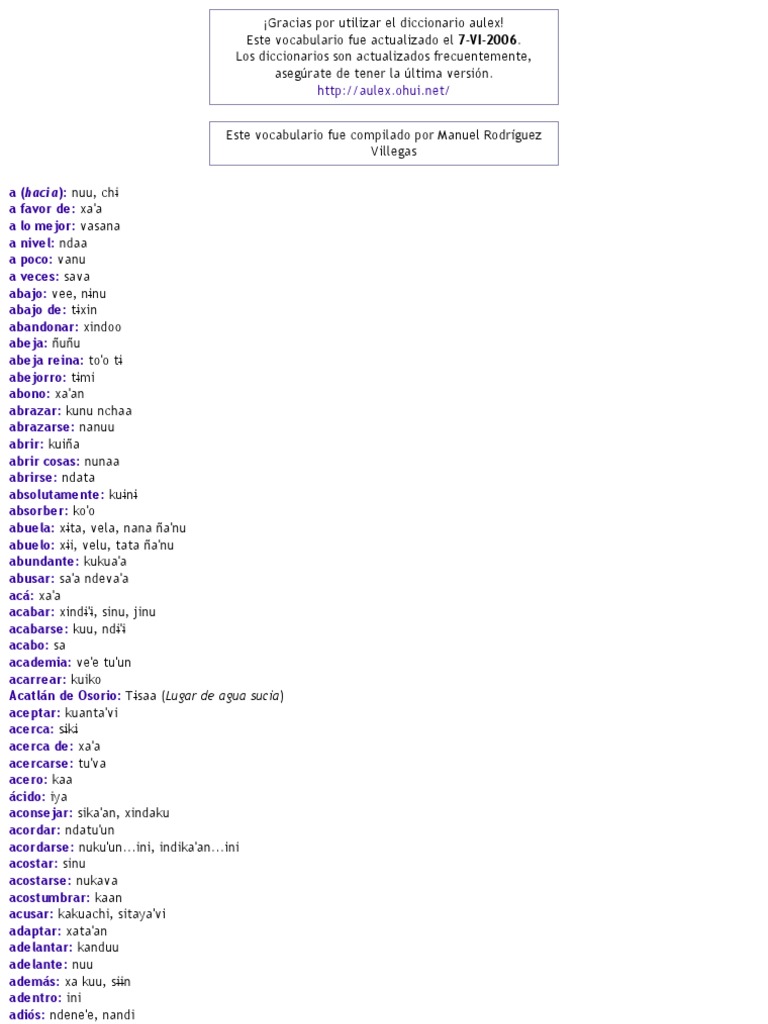 Diccionario Español Mixteco | PDF | Naturaleza | Alimentos