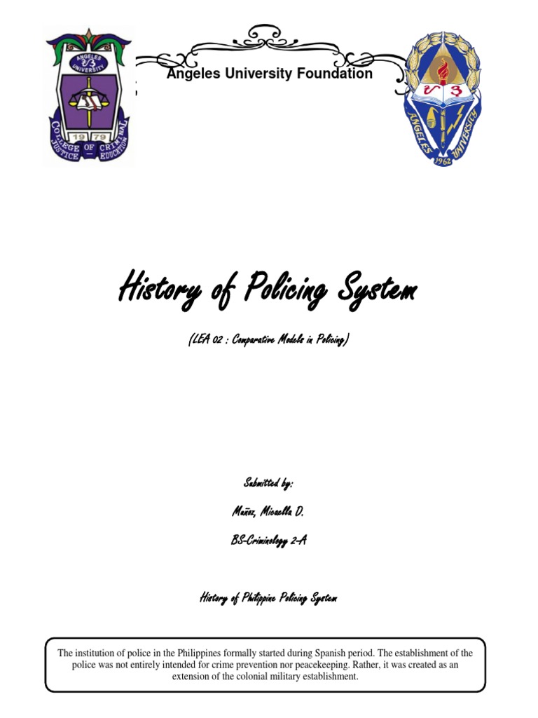 History Of Policing System Ph And Us Pdf Police Police Officer