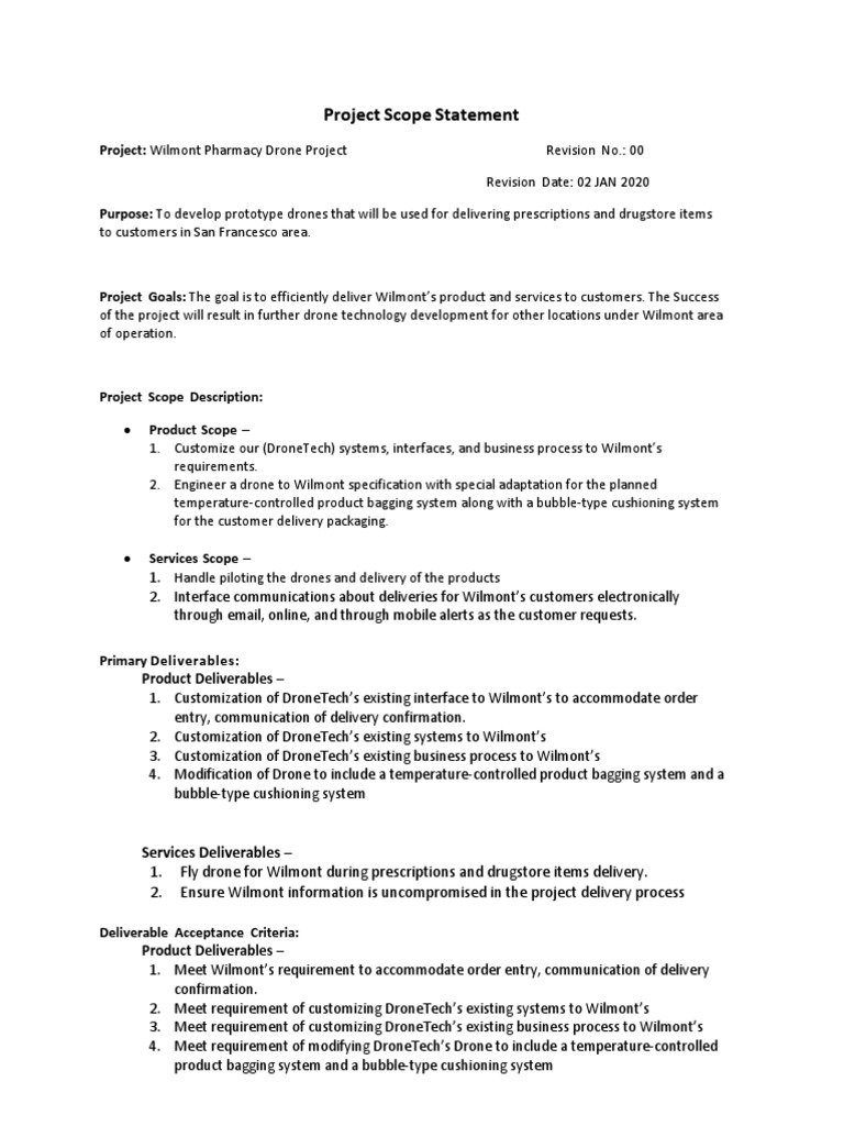 Project-Scope-Statement - Lotanna Obika | PDF | Unmanned Aerial Vehicle ...