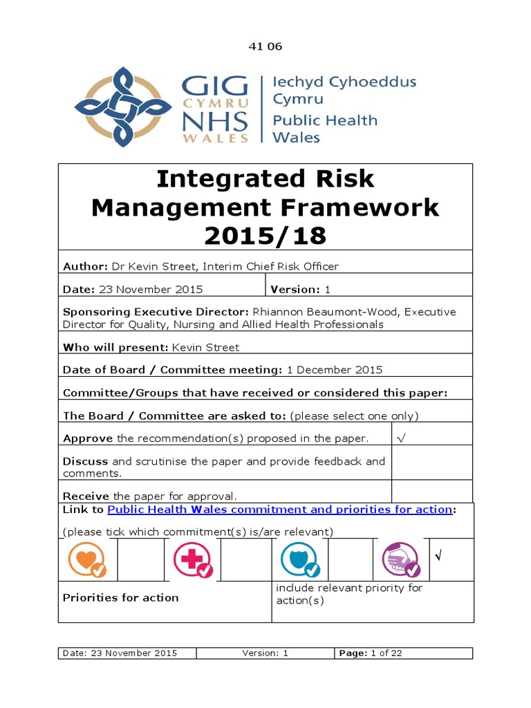 41 06 Integrated Risk Management Framework | PDF | Risk Management ...