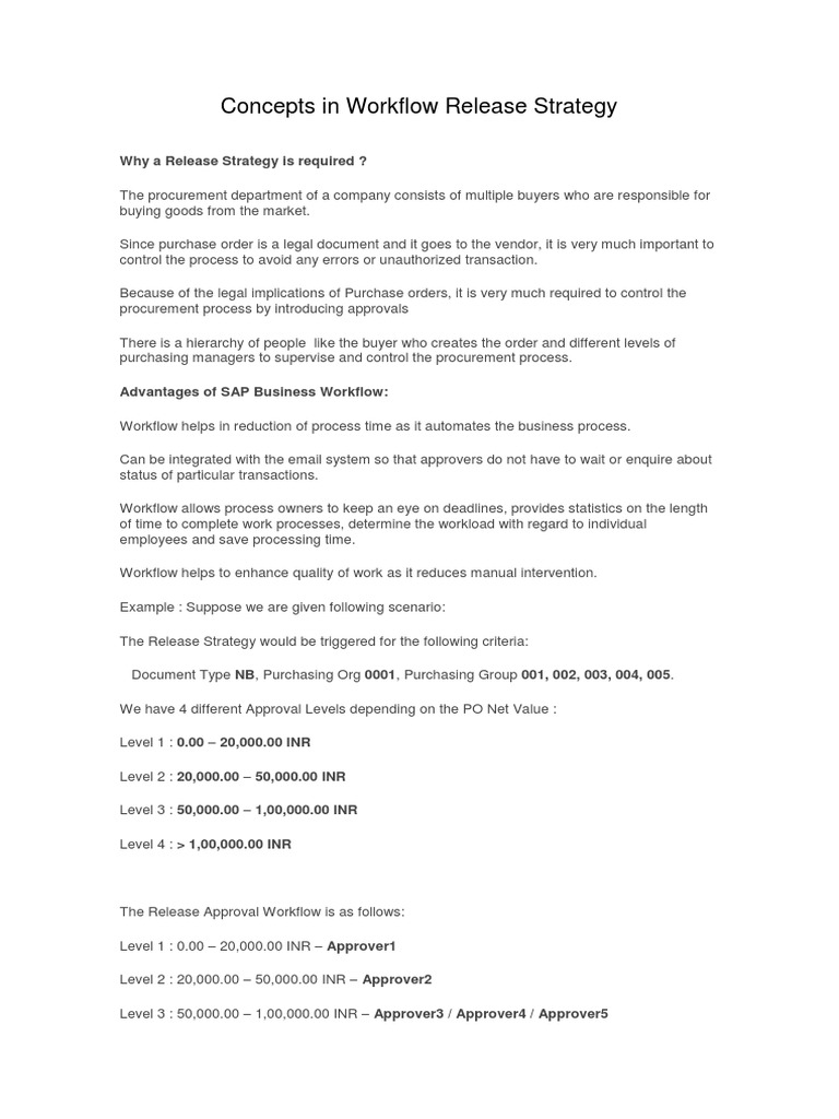 SAP Release Strategy for Purchase Orders | PDF | Business Process ...