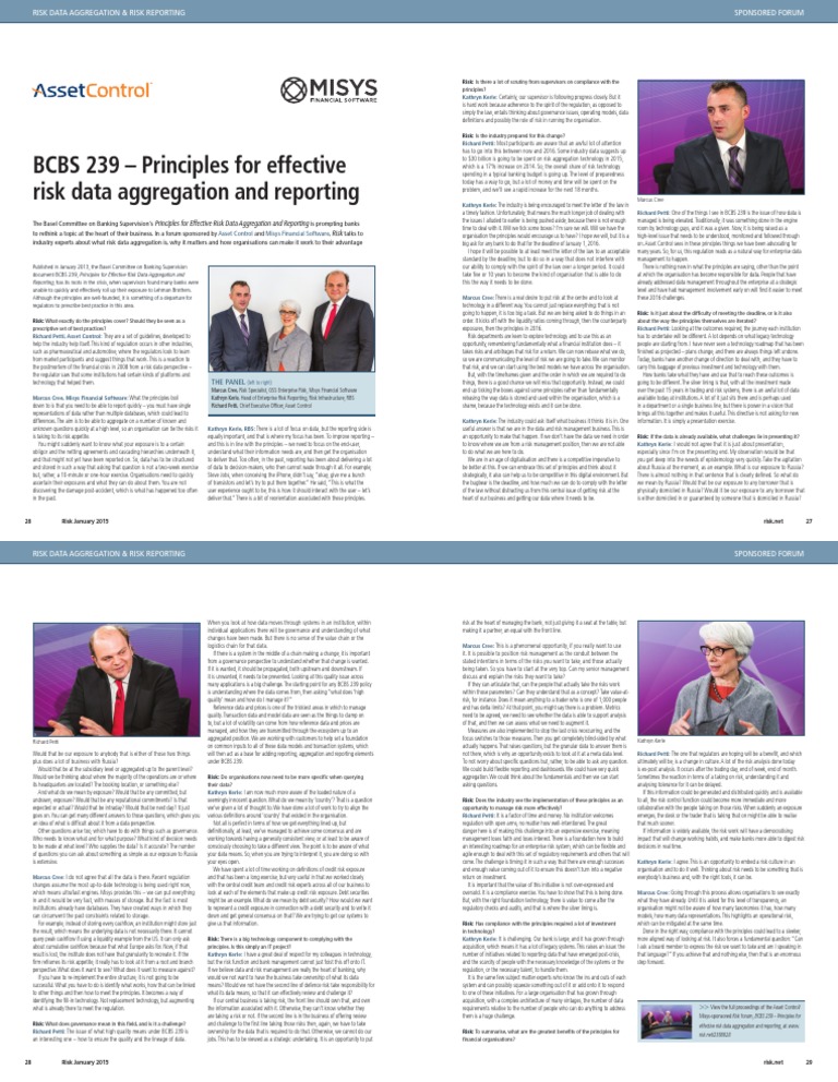 BCBS 239 Principles For Effective Risk Data Aggregation and Reporting ...