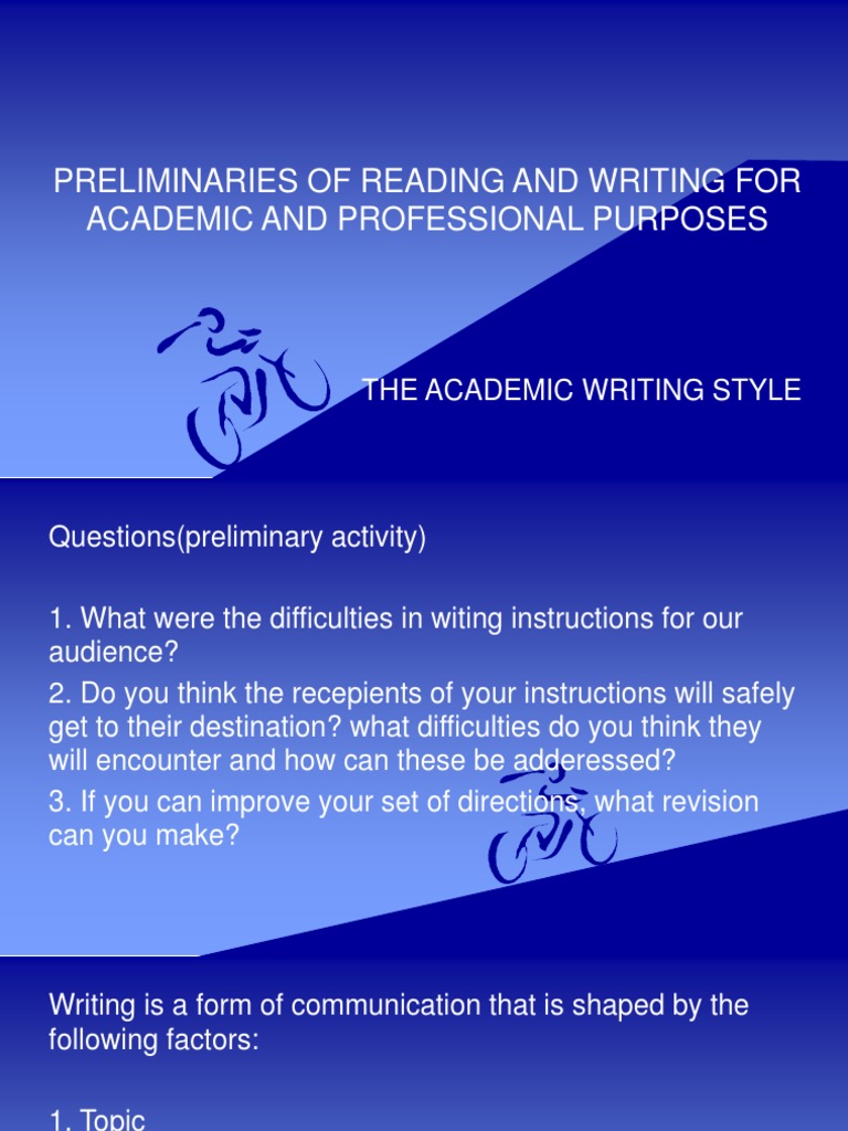 The Academic Writing Style | PDF | Audience | Verb