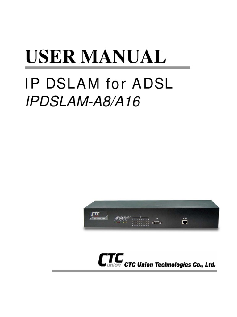 User Manual: Ip Dslam For Adsl | PDF | Asynchronous Transfer Mode ...