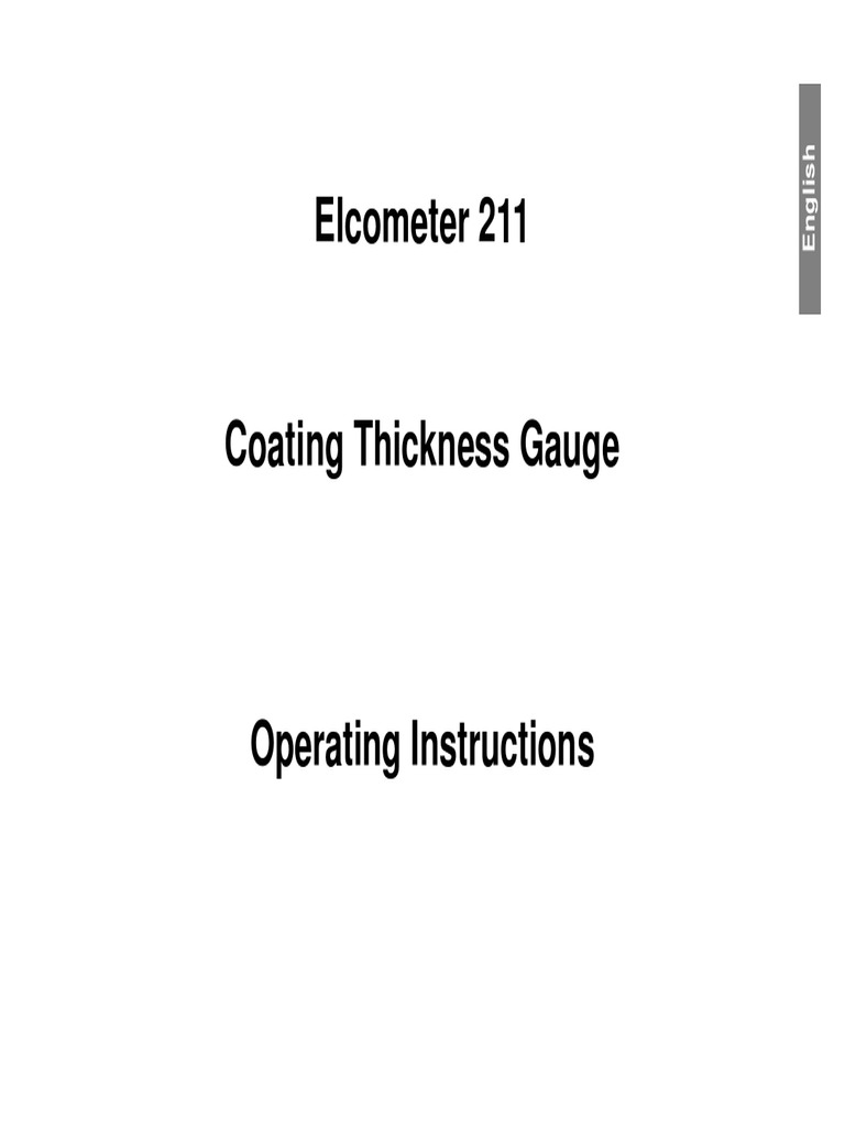 Elcometer 211 User Manual PDF | PDF | Calibration | Nature