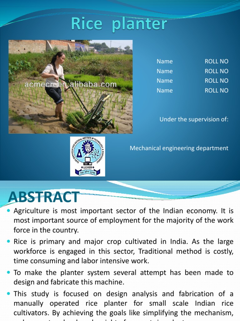 Rice Planter | PDF | Rice | Speed