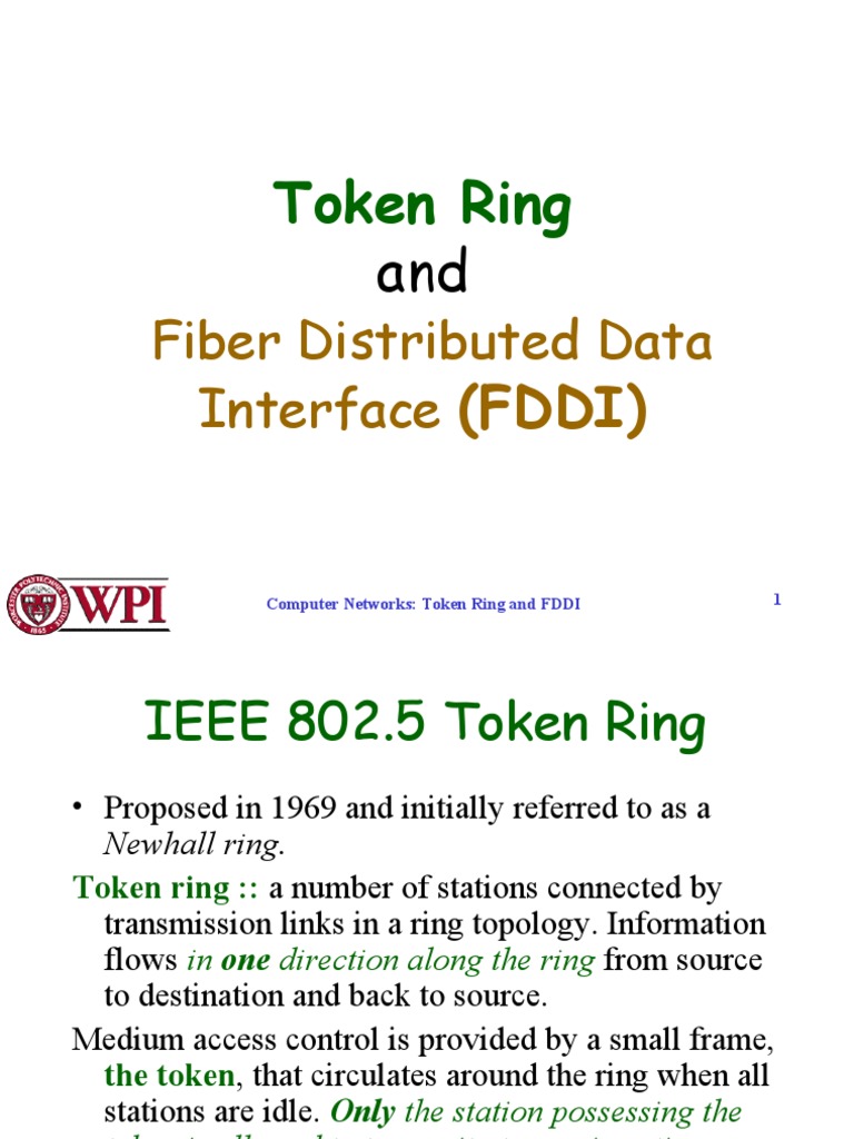 Token Ring: Fiber Distributed Data Interface | PDF | Computer Network ...