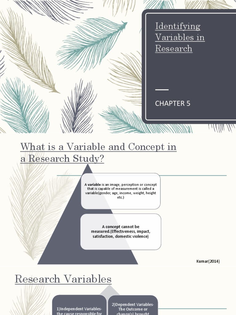 Identifying Variables in Research Chapter 5 | Download Free PDF | Level ...